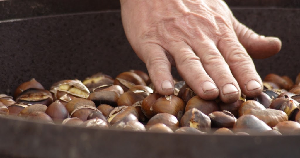 Hot Roasted Chestnuts Called 'Marroni'