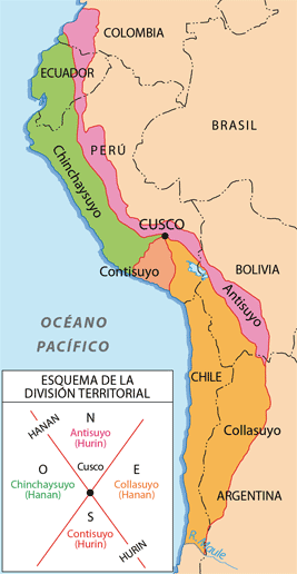 Los Incas: División del imperio y estructura administrativa de los incas