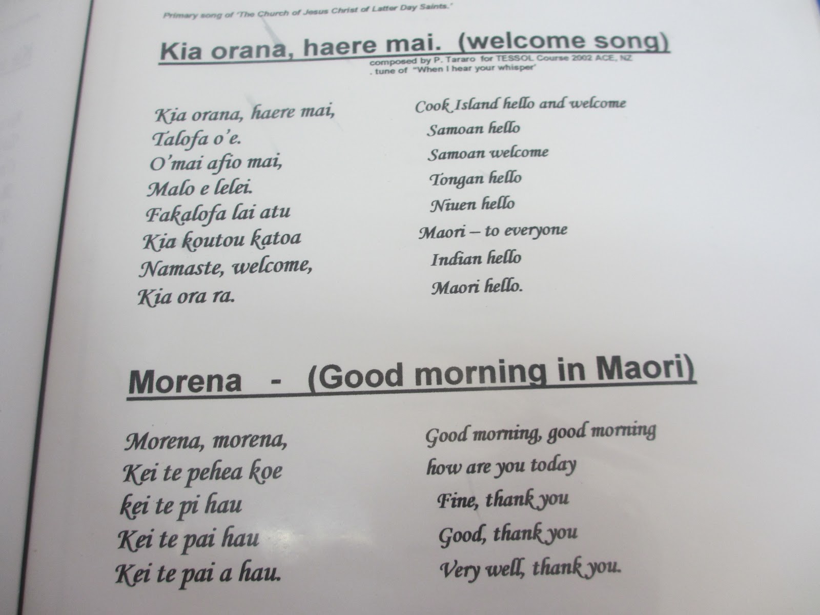 Kia Ora: Culture, culture, culture.