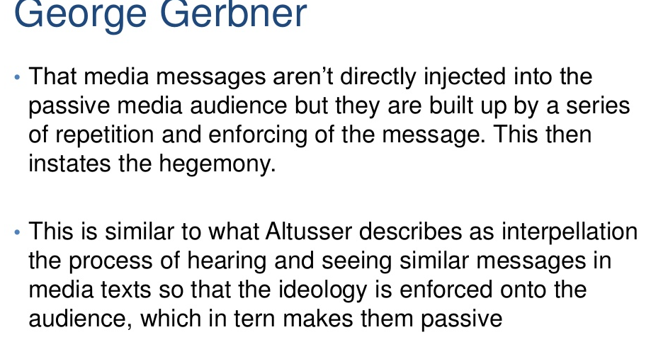 A Level Media: George Gerbner - Cultivation Theory