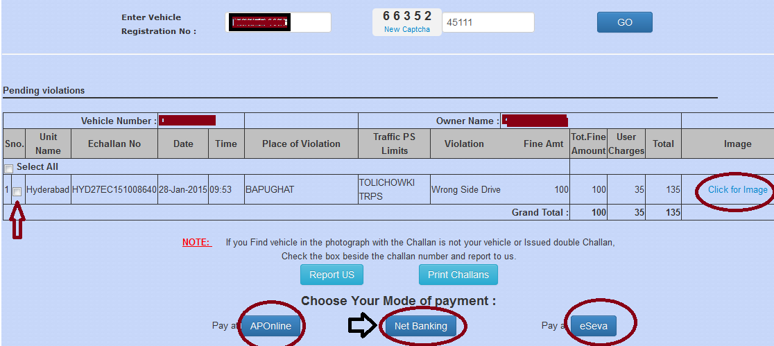 Hyderabad Traffic e challan | Status and Pay Traffic E-Challan Online ...