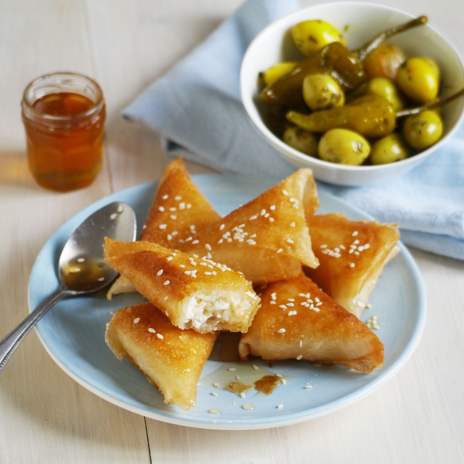 The Food Trotter: Feta Brick Pastries with honey & sesame / Brick de ...
