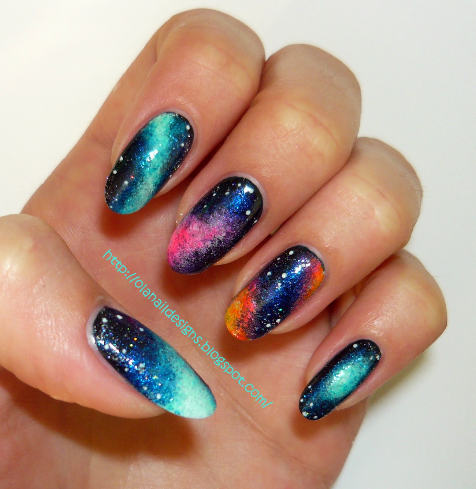 Ola nail designs: galaxy nails