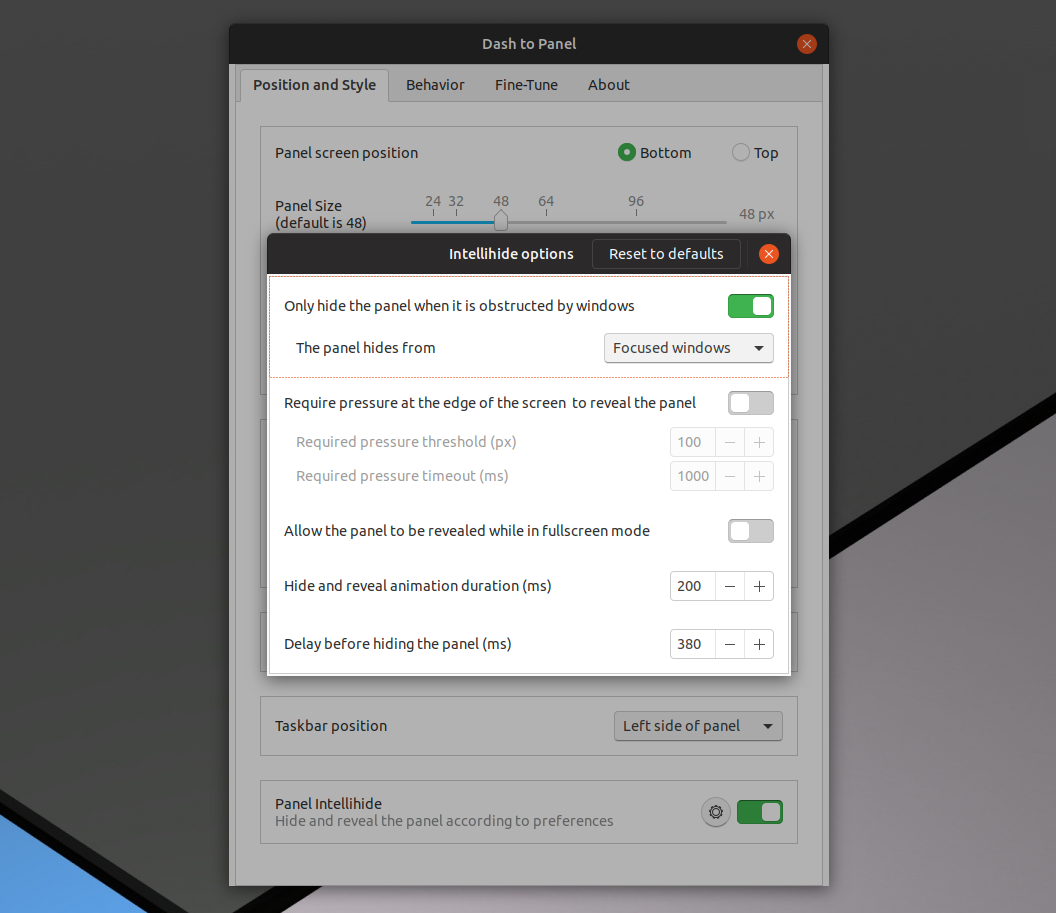 Gnome Shell Dash To Panel v14 Brings Intellihide, Configurable Window ...