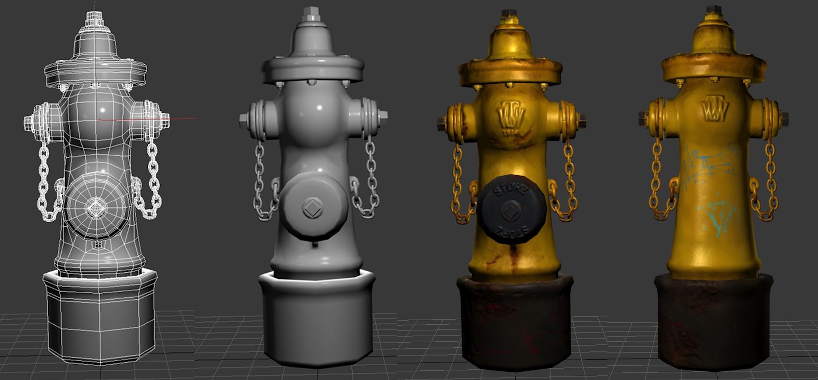 My textured 3D hydrant