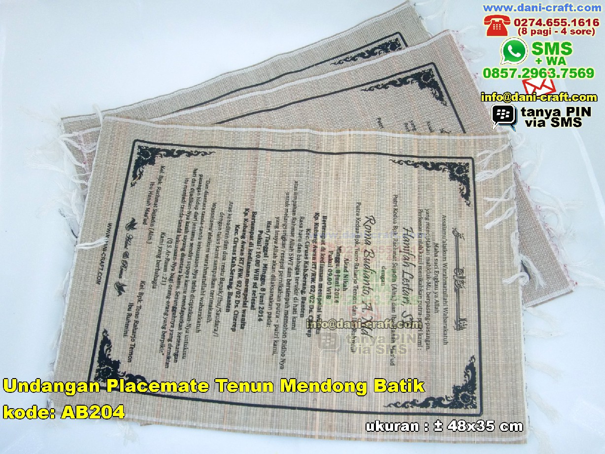Undangan Placemate Tenun Mendong | Souvenir Pernikahan