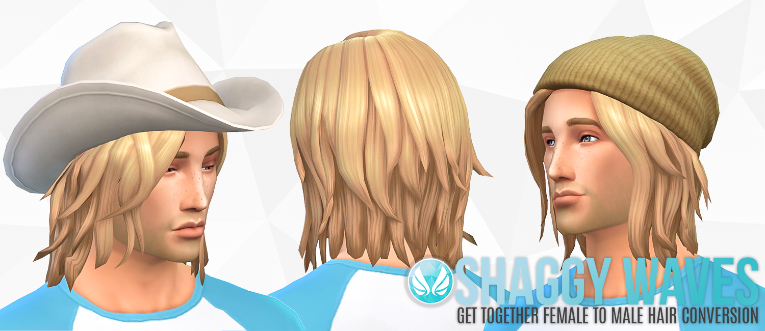 Simsational Designs: Shaggy Waves - GT Female to Male Hair Conversion