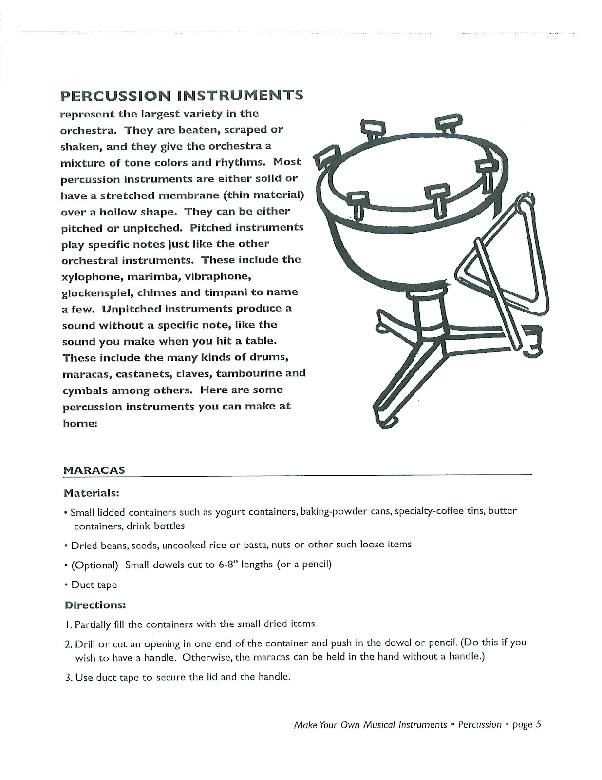 Miss Jacobson's Music: MAKING PERCUSSION INSTRUMENTS