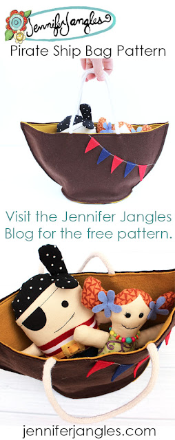 Jennifer Jangles Blog: Easy Felt Pirate Ship Bag Pattern
