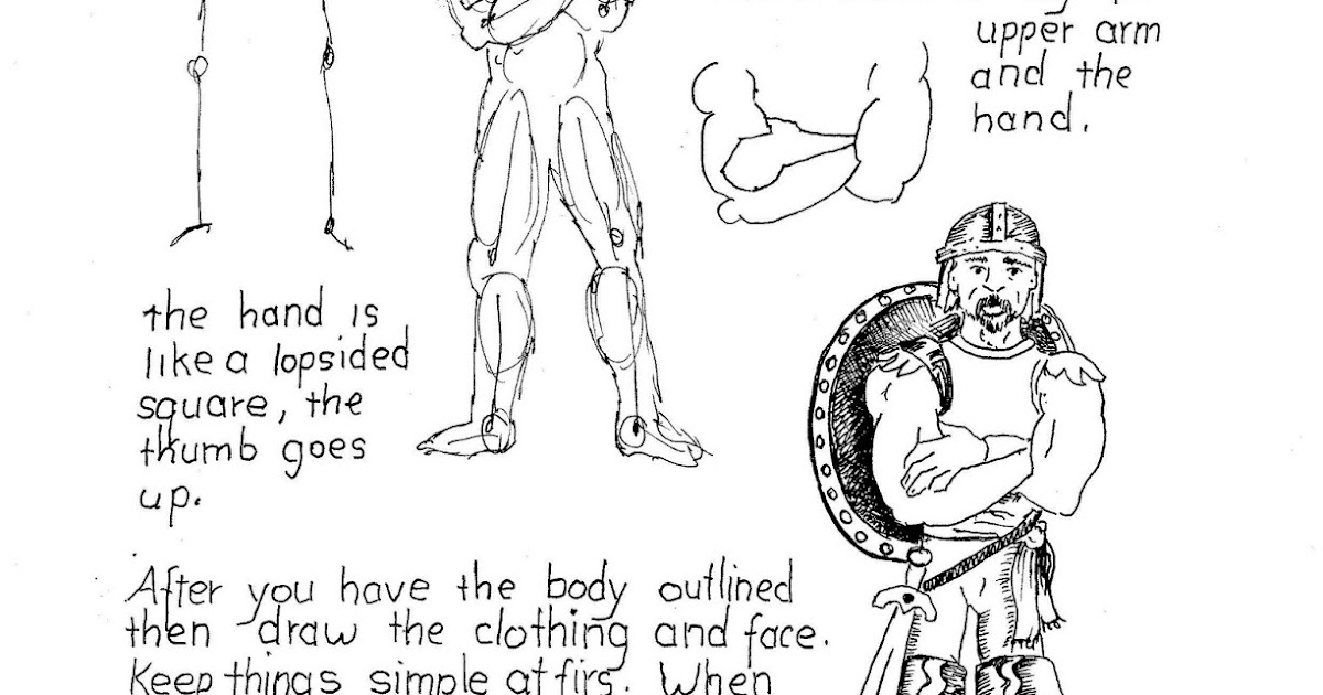 How to Draw Worksheets for The Young Artist: How to Draw a Man With ...