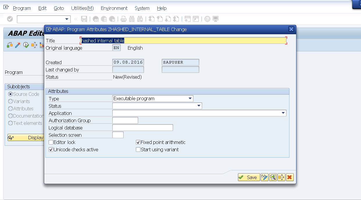 SAP TECH: Example for Hashed Internal Table