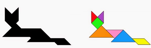 Rosearts- Atividades para imprimir: Tangram- Diferentes figuras com sombra