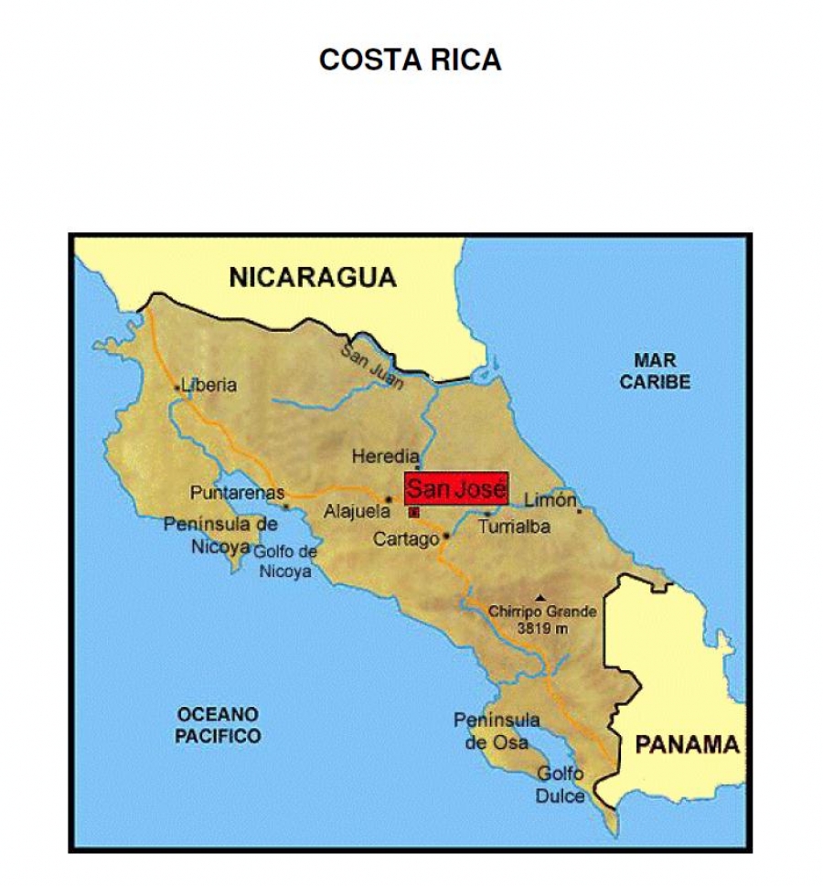 Fases de formacion del territorio costarricense: Territorio Costarricense