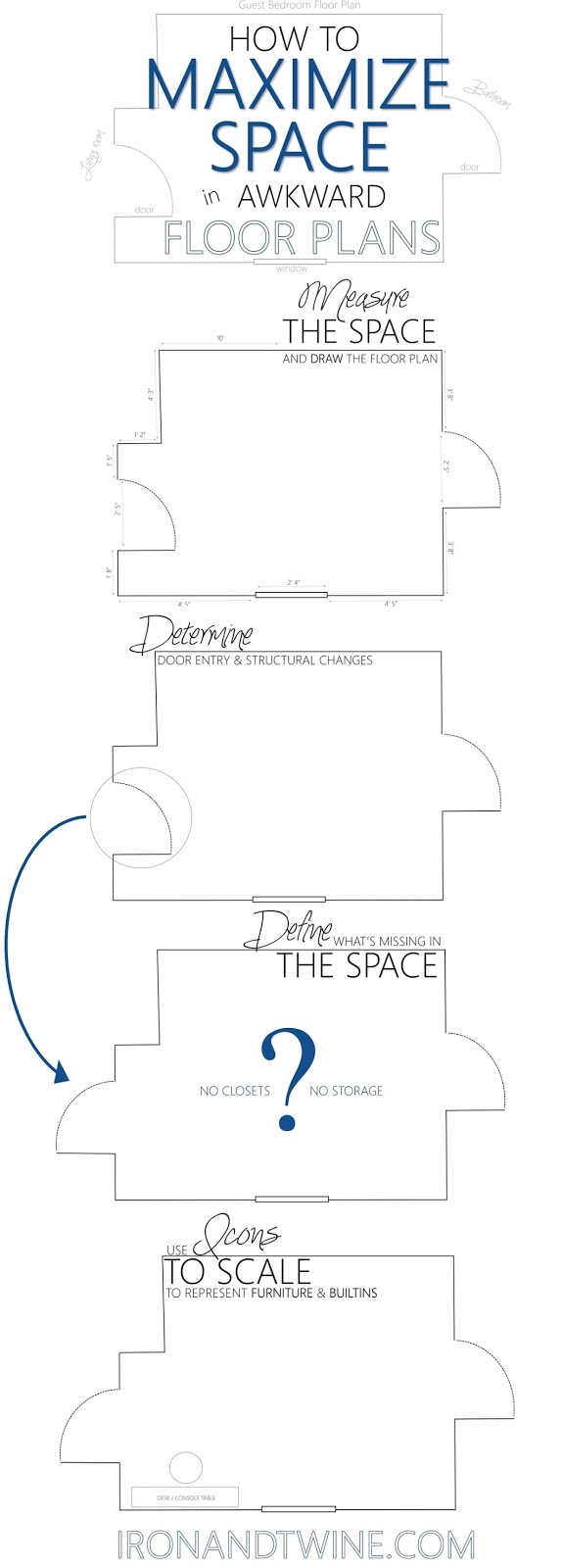 IRON & TWINE: 4 Easy Steps to Maximize Space when Designing a Floor Plan