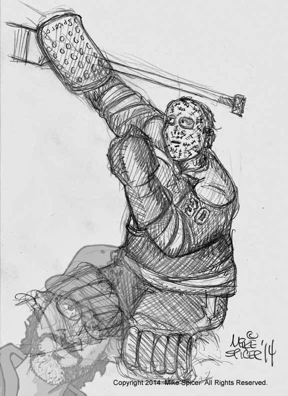 Mike Spicer Cartoonist / Caricaturist.: Gerry Cheevers- pencil sketch