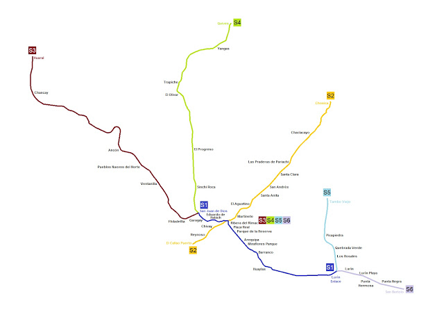 Metro de Lima (Horizonte 2025): Mapa del Proyecto del Tren Suburbano de ...
