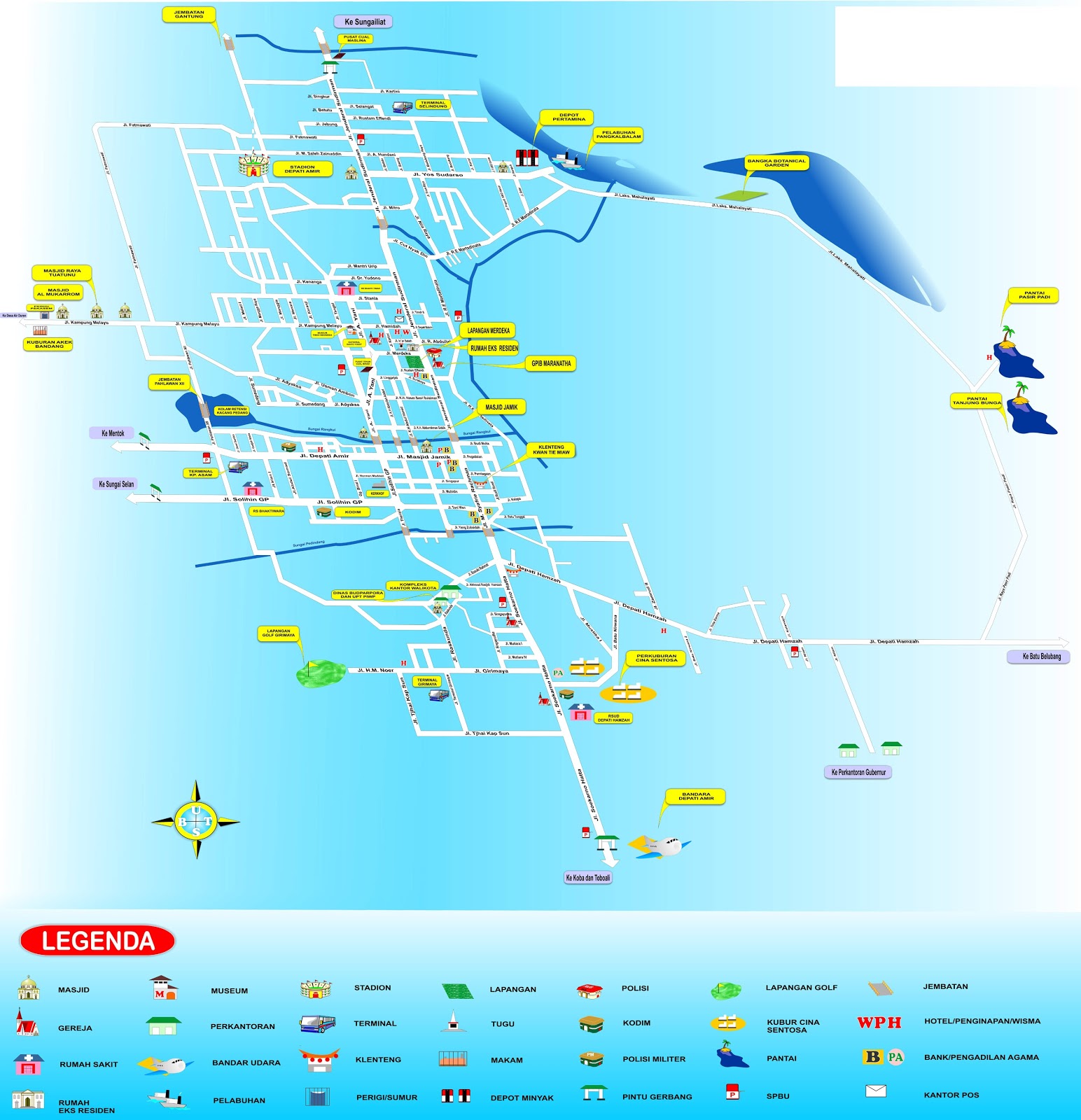 AMAZING INDONESIA: PANGKAL PINANG CITY MAP