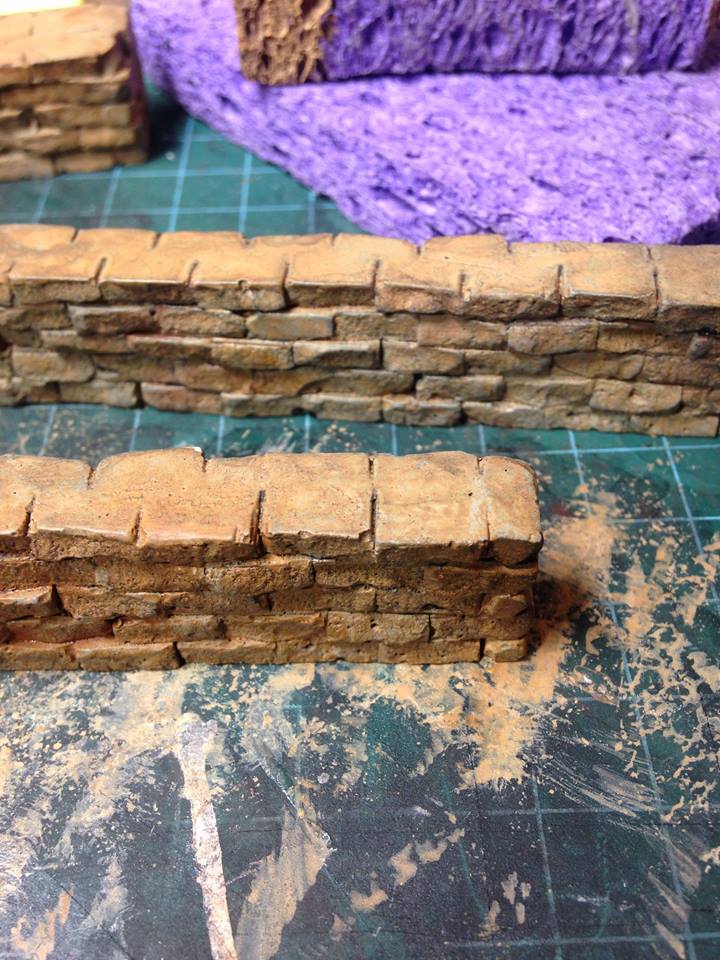 oldSarges Wargame and Model blog: Painting sand stone wall