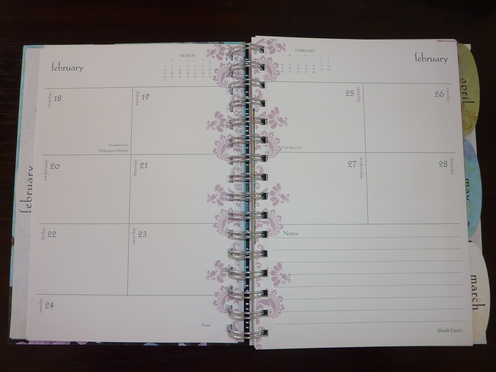 Plannerisms: Brush Dance Perennial Grace 2013 date book