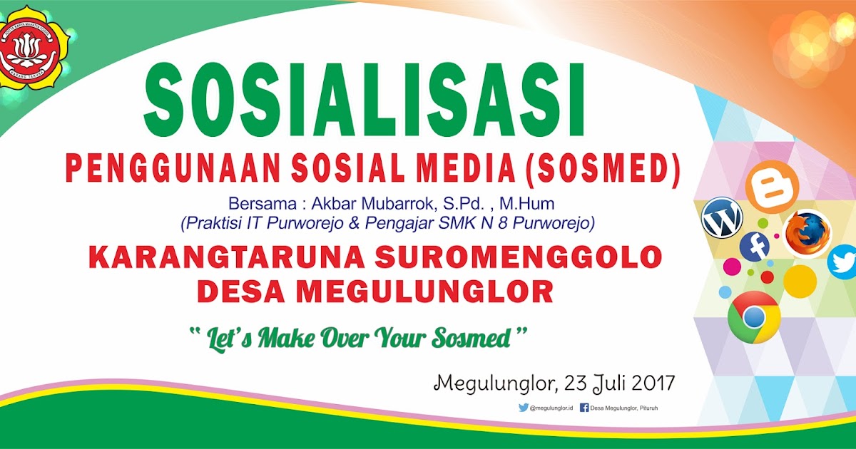 Spanduk Sosialisasi Penggunaan Sosial Media (Sosmed) | Sharing Mr Arieve