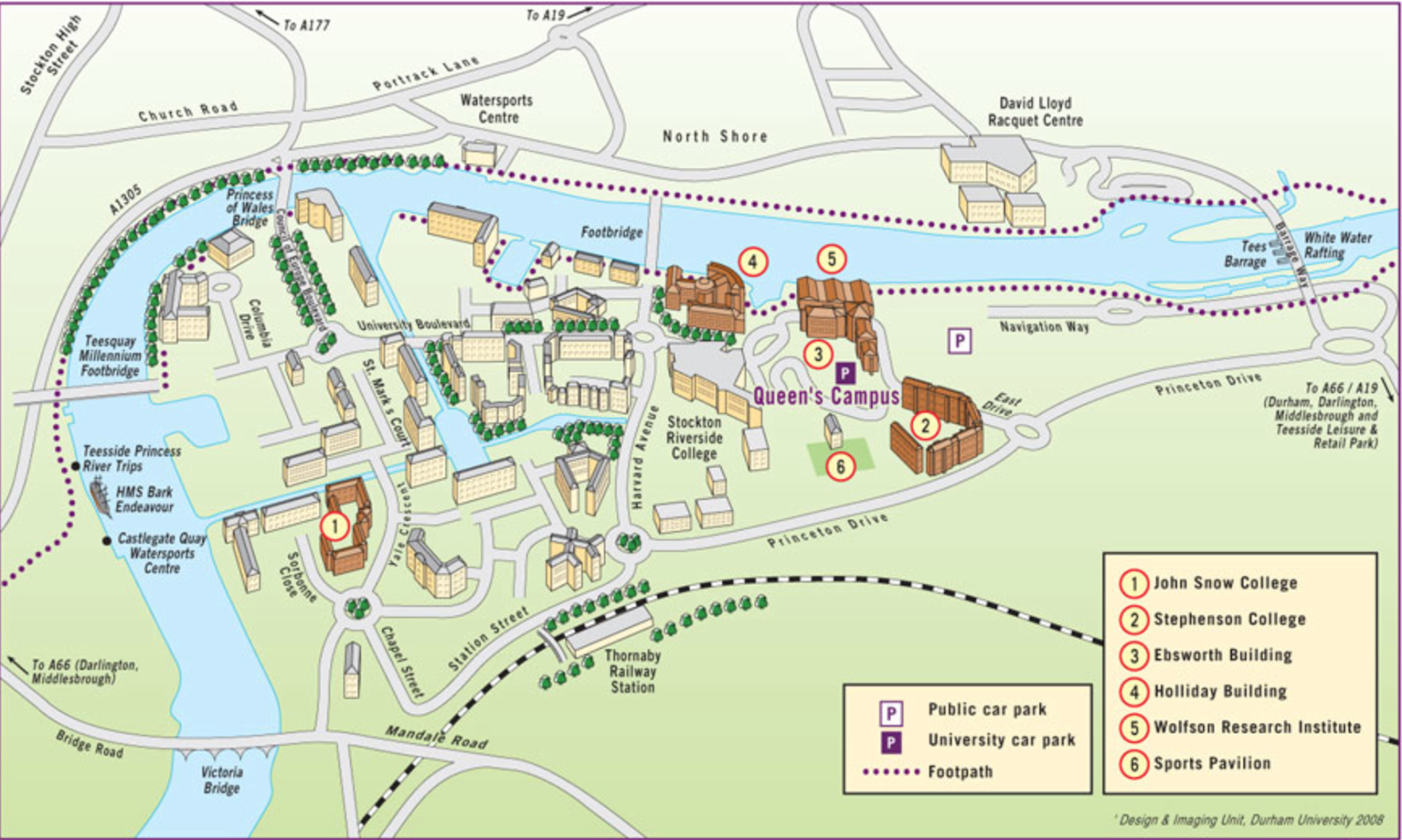 Ramzi's Maps: Campus of Queens College of Durham University