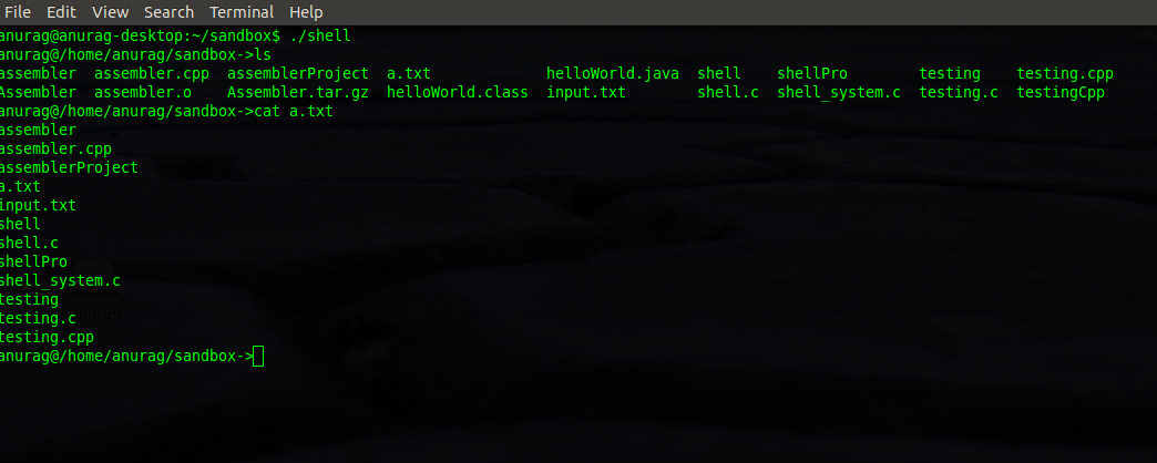 Anp Implementation Of Shell Using C
