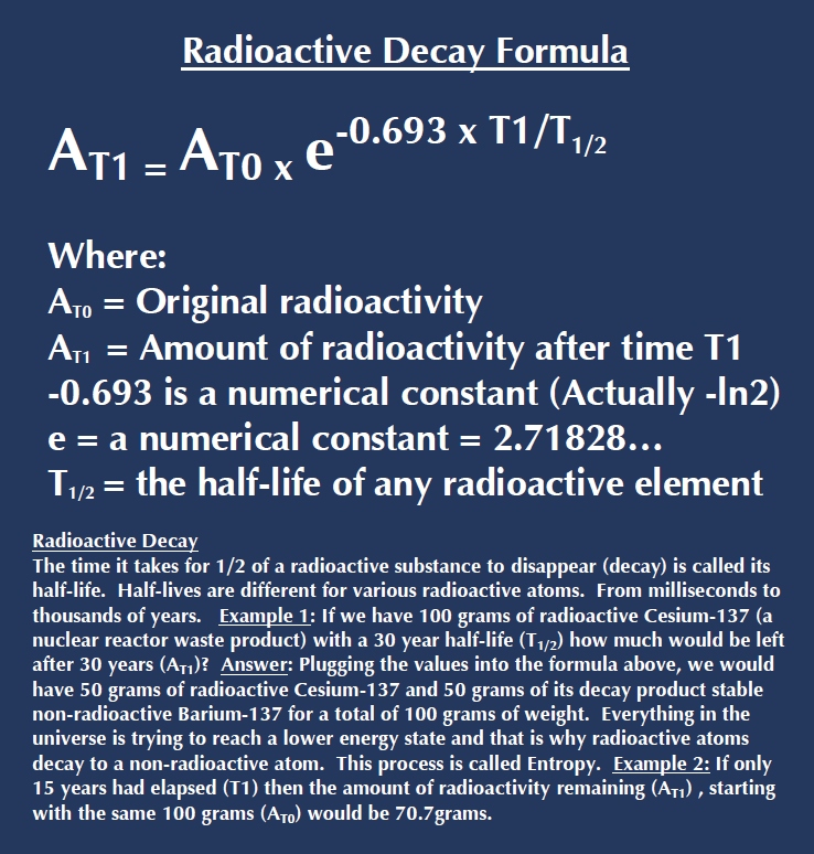 Radioactive Decay Formula