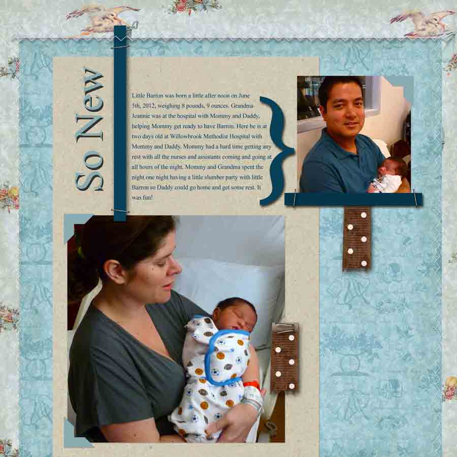 Millie's Girls: Digital Scrapbooking--Baby Layout #2 and #3