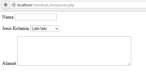 Dasar-Dasar Pemrograman PHP bagian 3 – Cara Membuat Text Field, Text Area Dan Combo Box ~ JONCODE