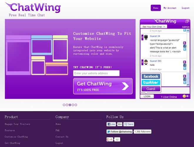 Add Latest Live Chat widget to your Blog Released By ChatWing with 1000 ...
