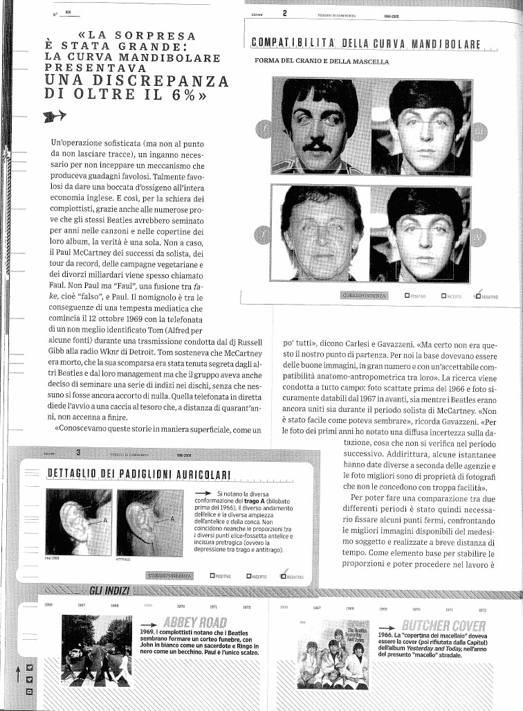 Plastic Macca ~ Paul is Dead: Wired Italia: Forensic science proves ...