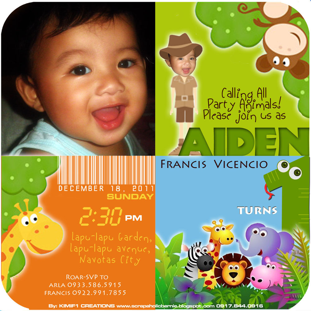 F1 Digital Scrapaholic: Jungle Safari Invites Sample Printout for SP ...