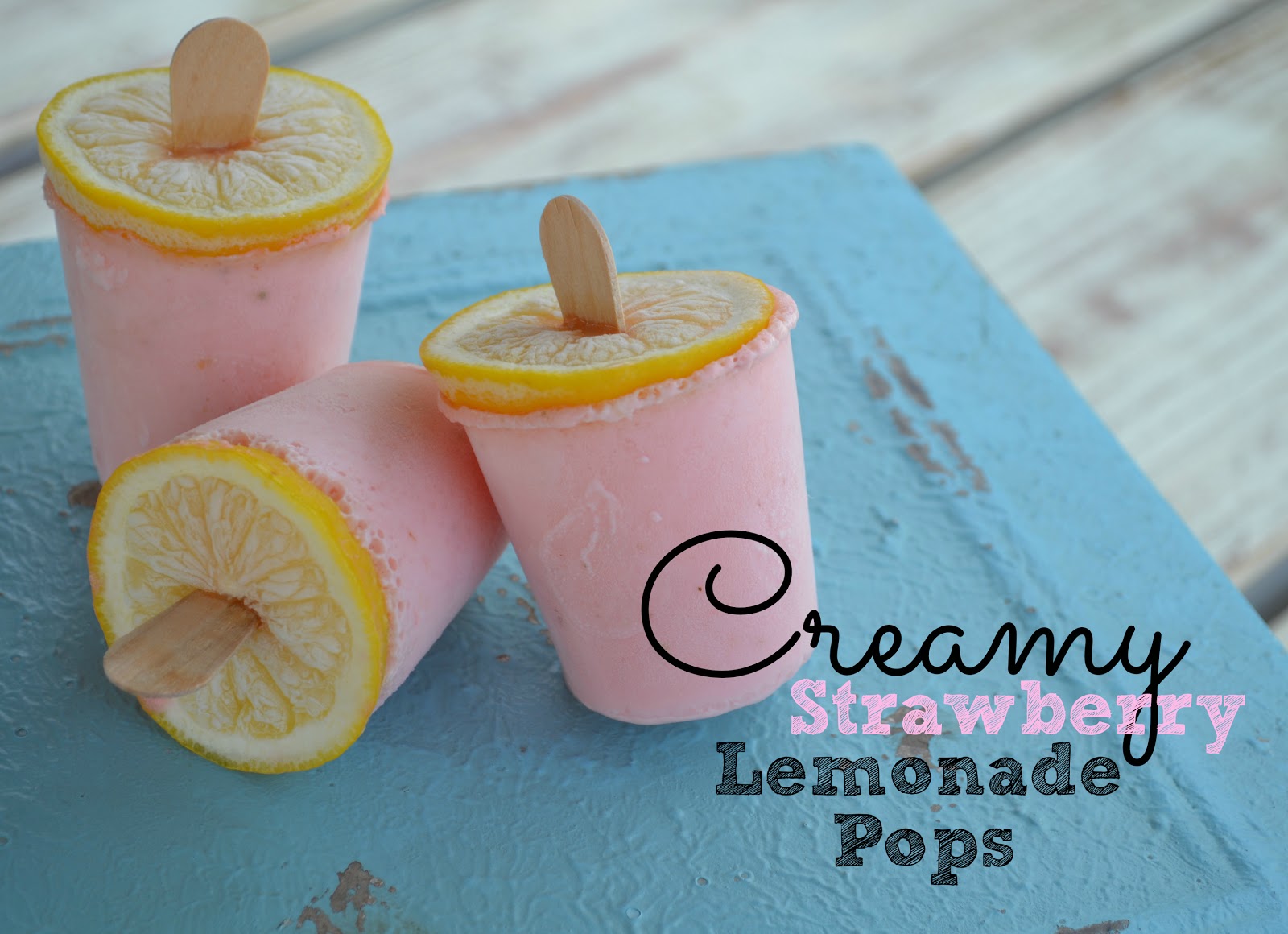 The Domestic Doozie: Creamy Strawberry Lemonade Pops