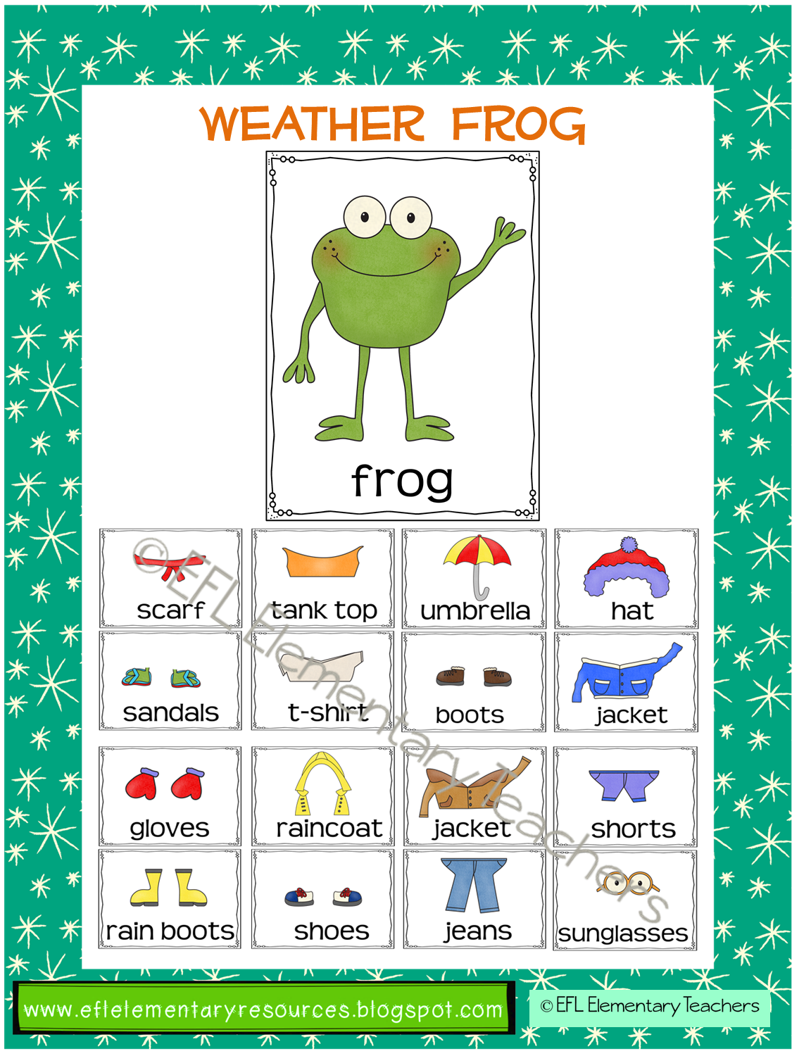 EFL Elementary Teachers: Weather and Clothes Themes for the ESL Learner