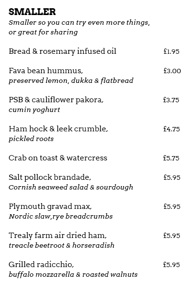 Extended Practice: River Cottage Menu: Type Hierarchy