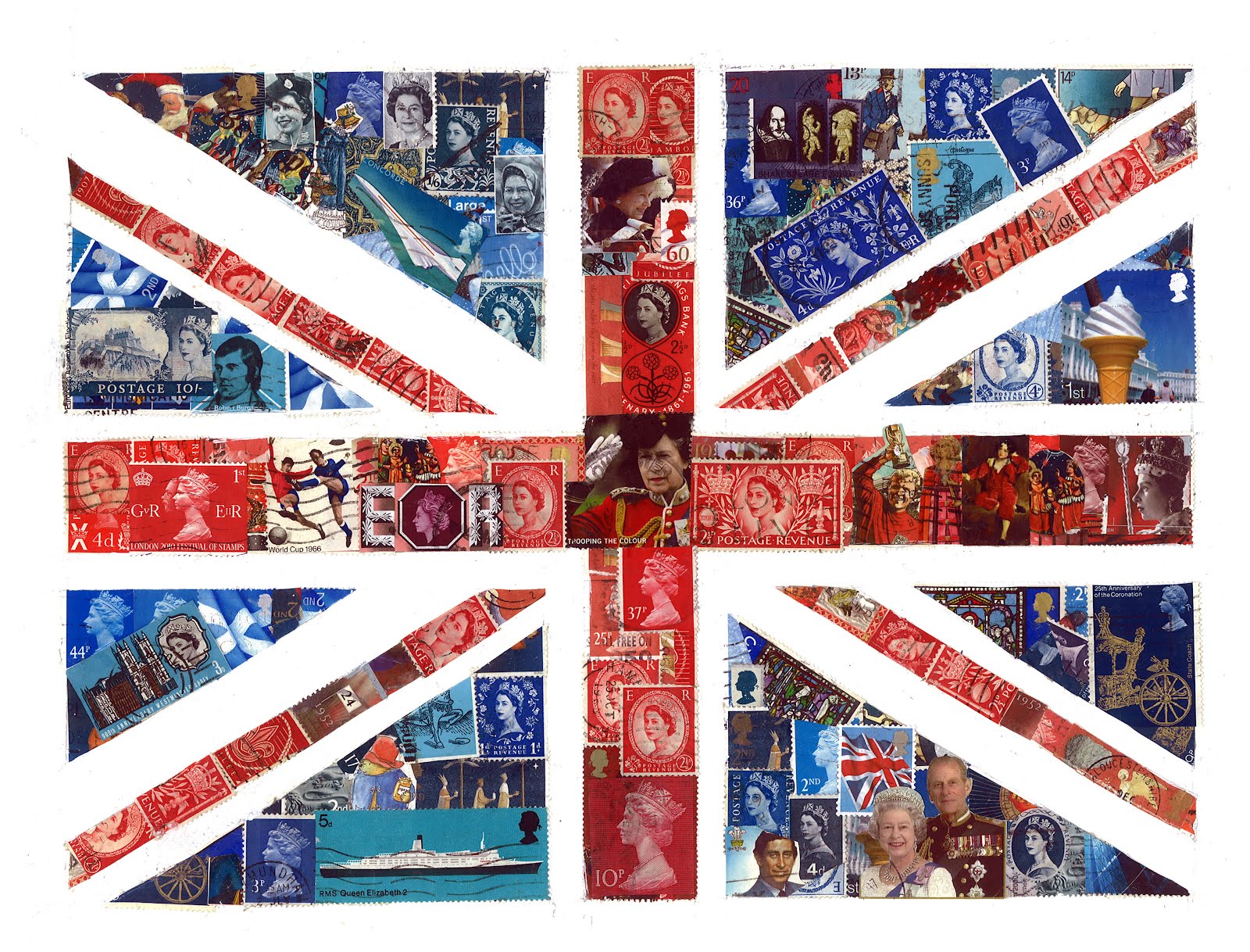 Rachel Markwick: Diamond Jubilee Union Jack Stamp Collage