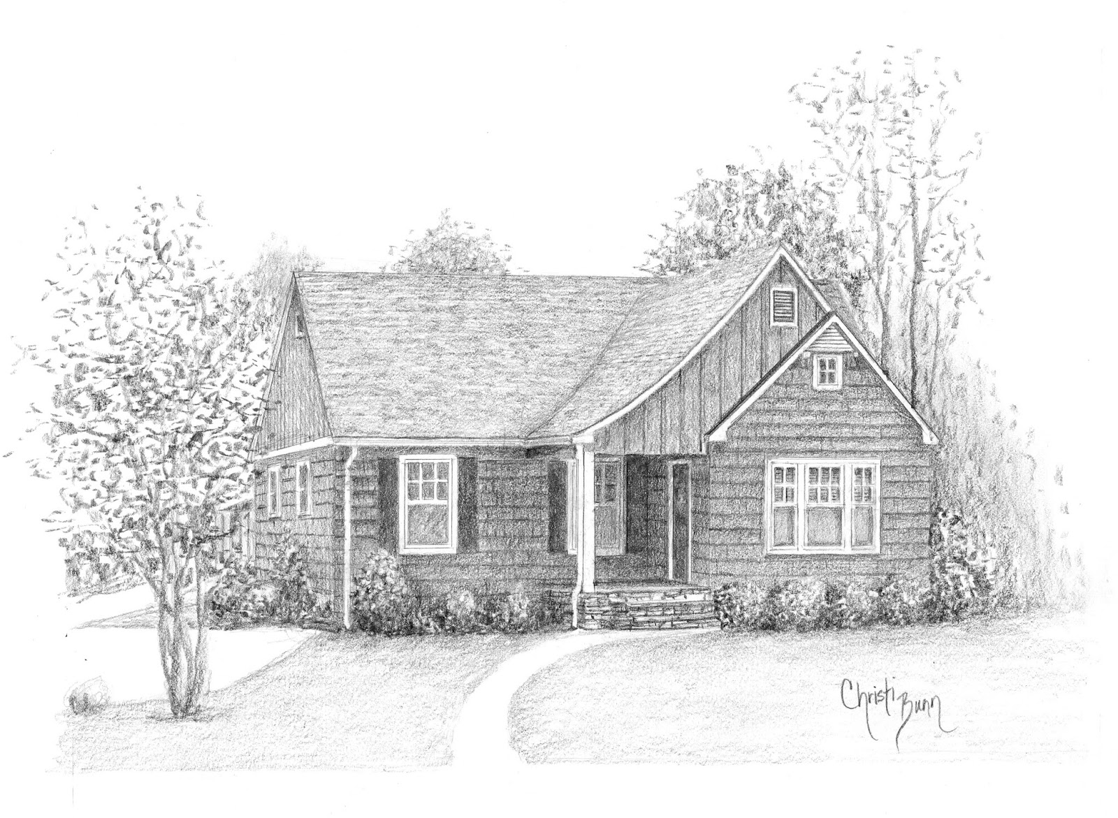 Home Sketches: Commissioned Artwork - Homewood, AL