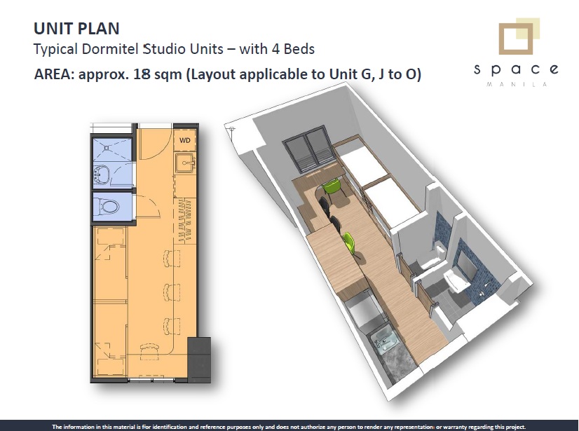 Space Manila Condominium: Unit Layout for Condominium and Dormitel Units