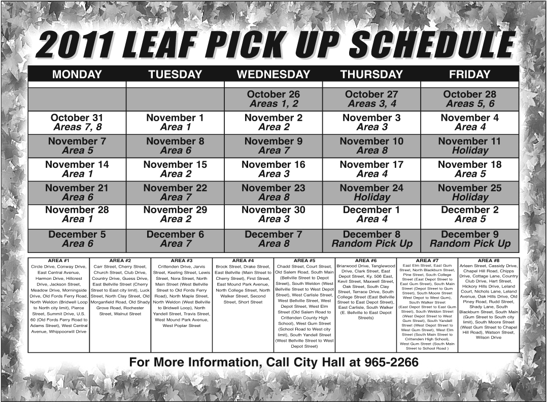 The Press Online: City leaf pick-up starts today