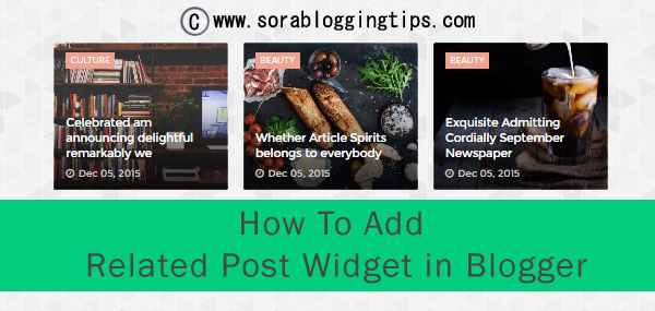 How To Add Related Post Widget Below Every Post In Blogger - Sora ...
