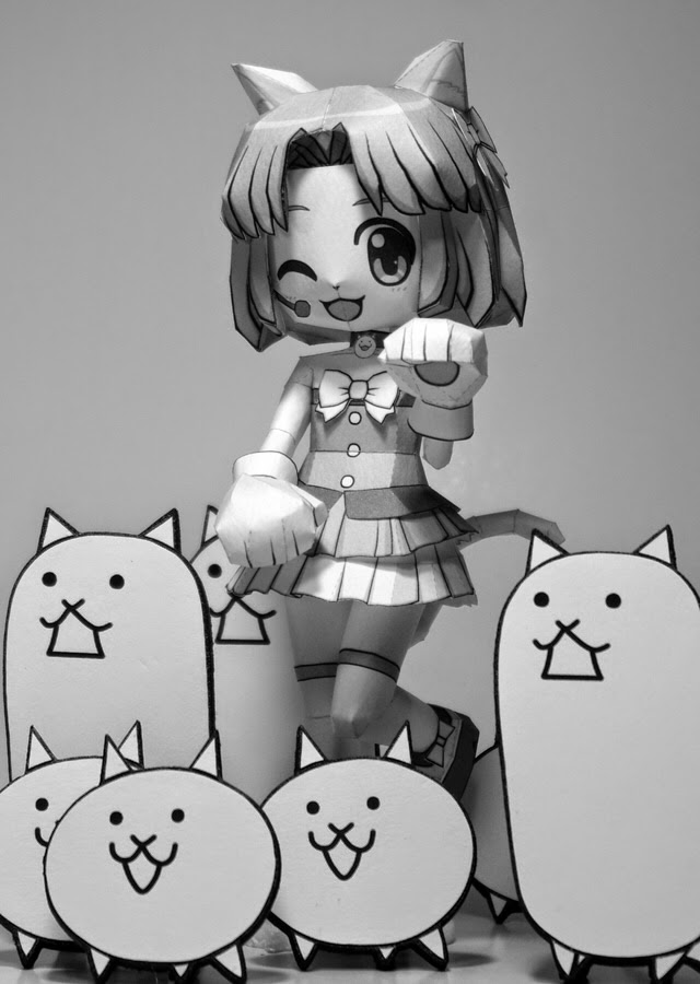 Battle Cats Papercraft - Moneko | Papercraft Paradise | PaperCrafts ...