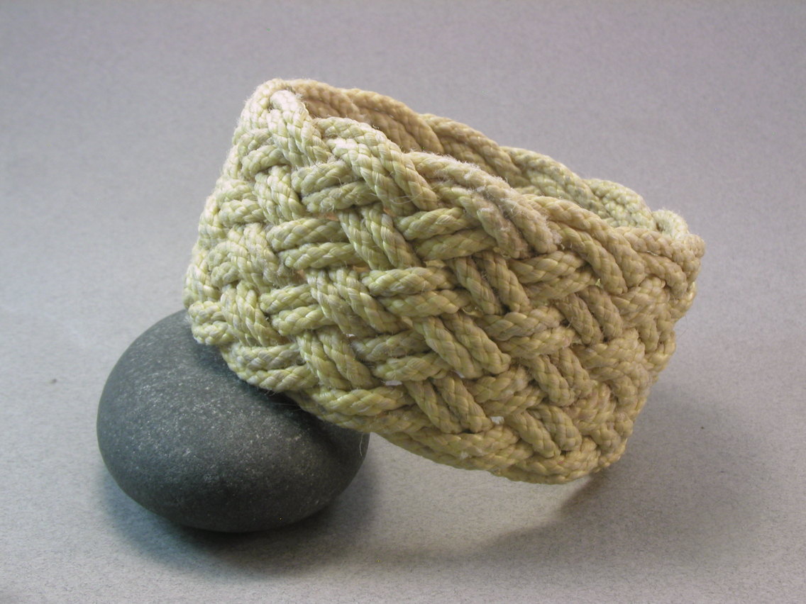 Knots and fiber bracelets: salvage cord rope bracelet 4080