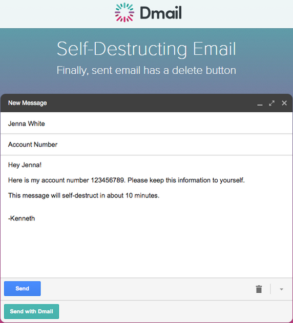 Dmail Self Destructing Email