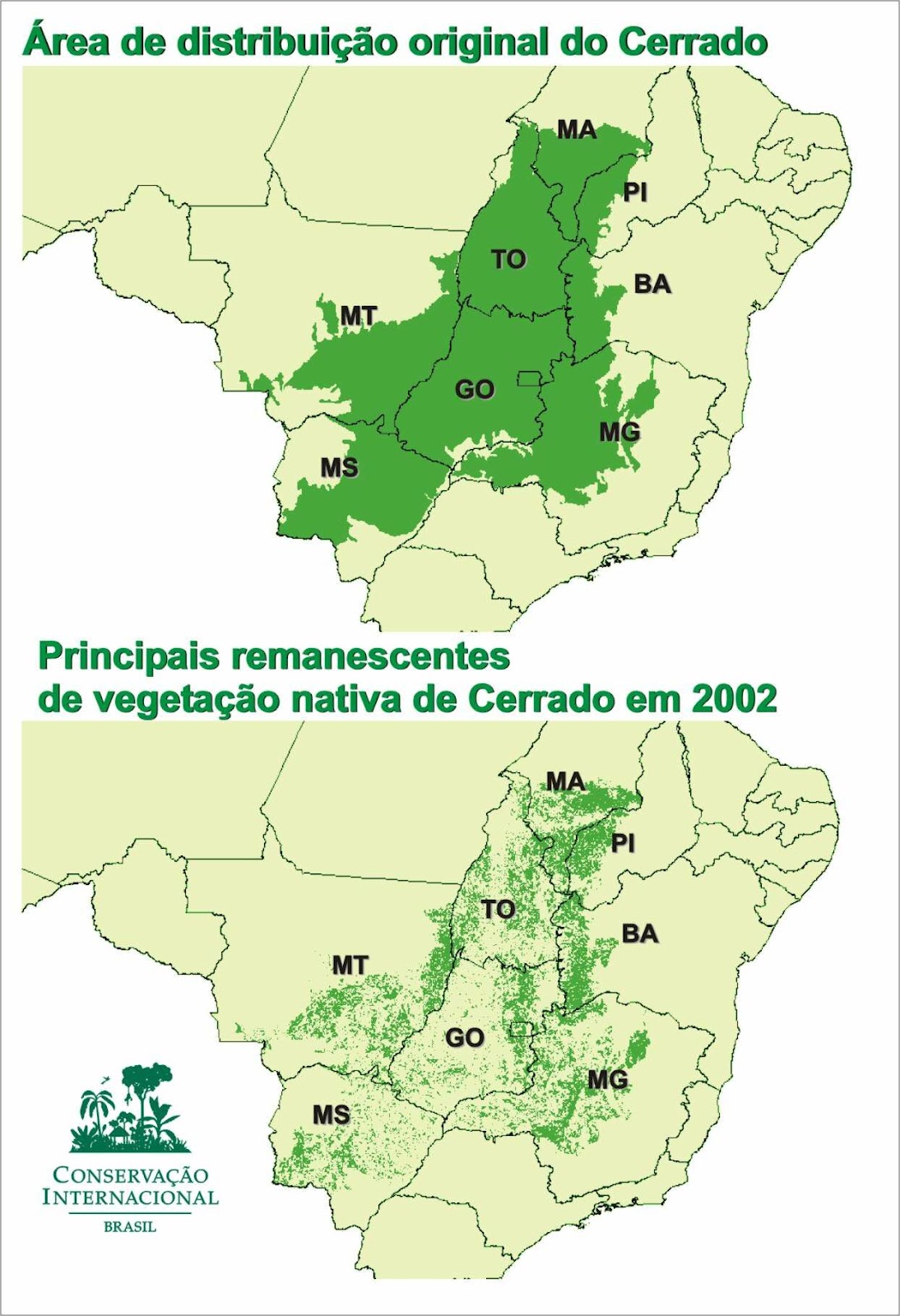 Cerrado: Mapa do desmatamento do Cerrado