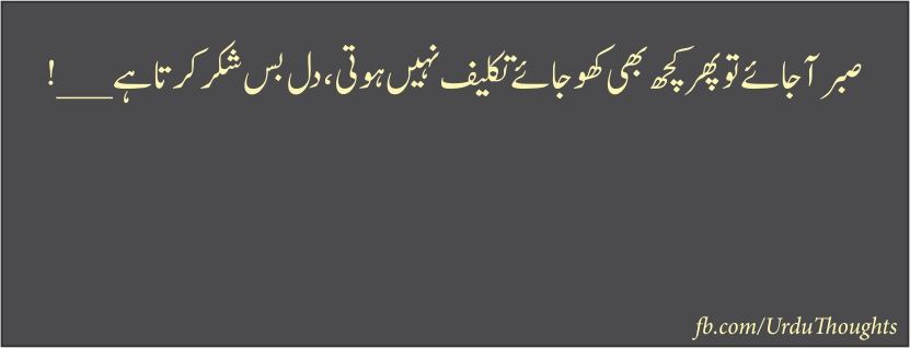 Best Urdu Quotes FB Covers On Patience | Poetry in Urdu