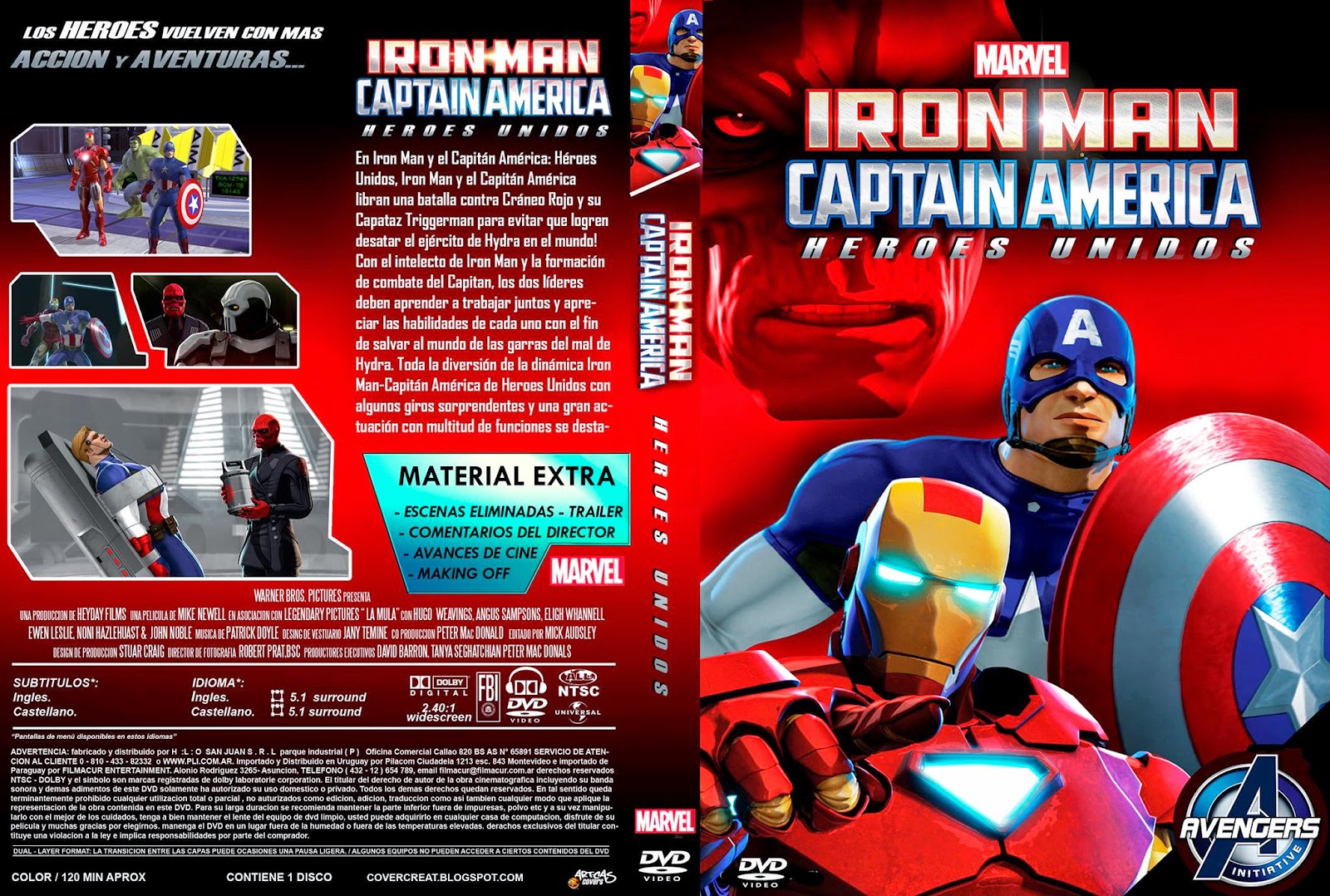 Cover: Marvel iron man capitan america heroes united dvd