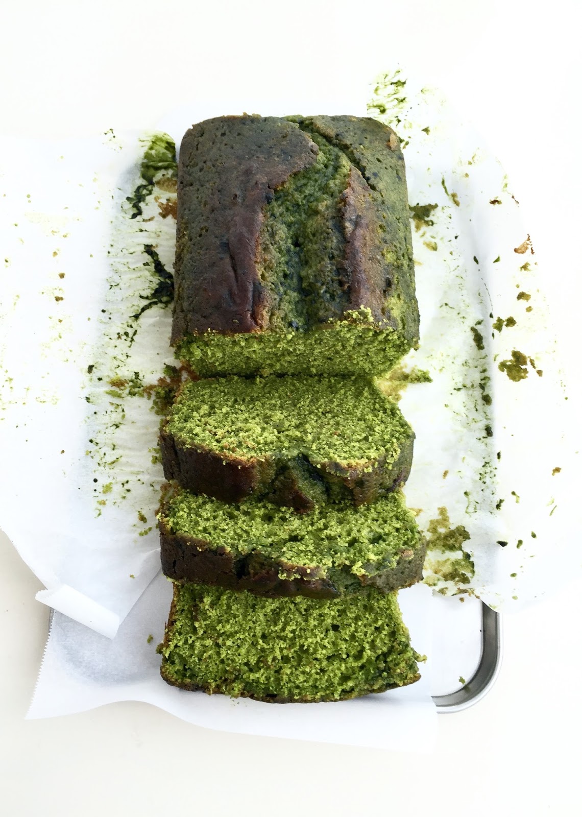 Crumbs and Cookies: matcha loaf cake.