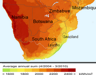 Eco Footprint ~ South Africa: Solar irradiation map