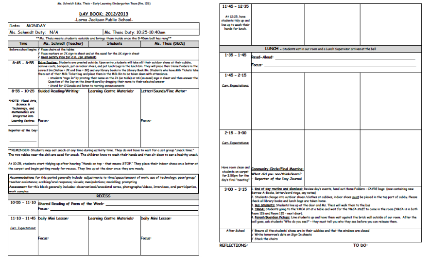 Our Kindergarten Journey: Planning in FDK: An Ongoing Reflection