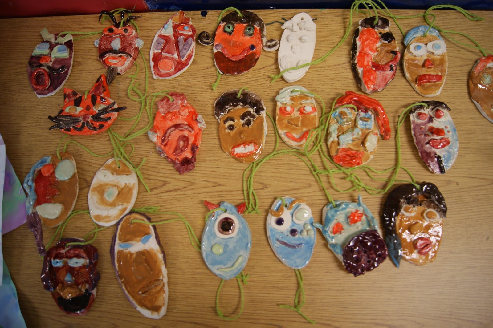 Lines, Dots, and Doodles: Clay Faces, 5th Grade